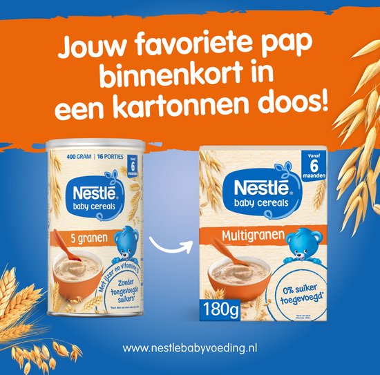 Nestlé Baby Cereals 5 Granen - babypap - vanaf 6 maanden - 3 stuks ...