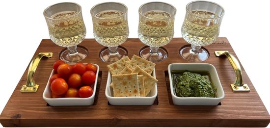 ESSENTIALS73 Luxe Borrelplank Inclusief 3 Tapas Schaaltjes & 4 Luxe ...