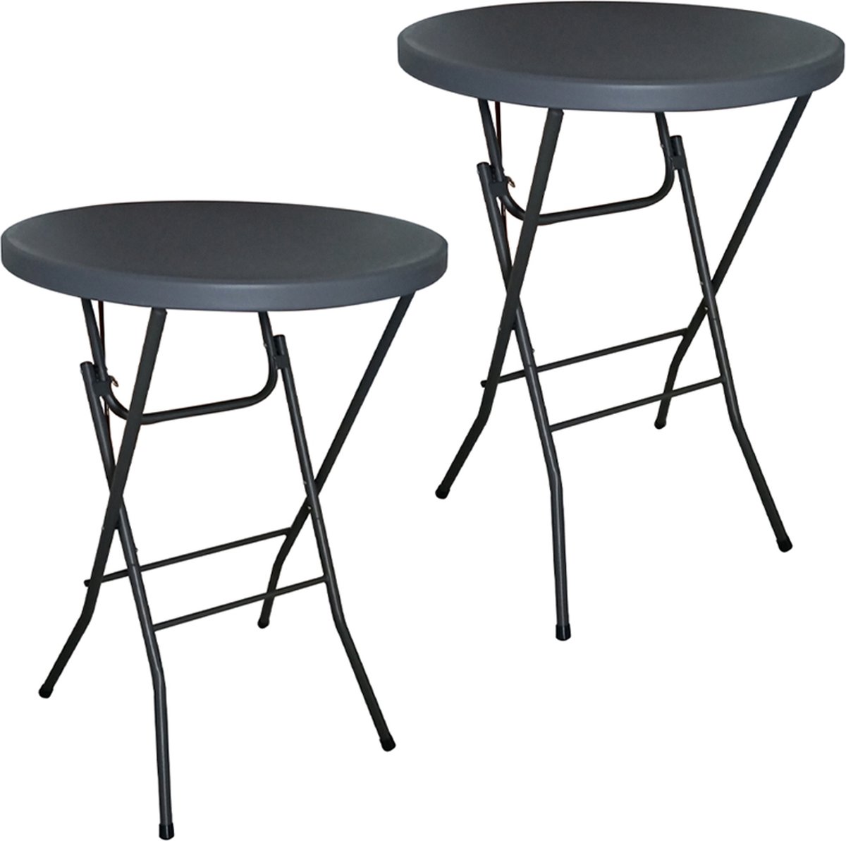 Statafel - Set van 2 - Grijs - ø80x110 cm - statafels - cocktailtafel - hoge staan... | bol.com