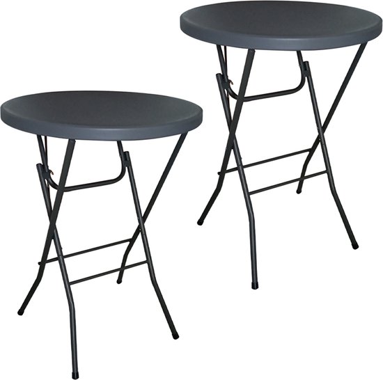 Statafel - Set van 2 - Grijs - ø80x110 cm - statafels - cocktailtafel - hoge staan... | bol.com