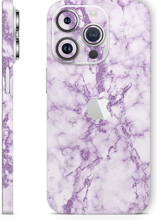 iPhone 14 Pro Max Skin Marmer Paars - 3M Sticker - Wrap | bol