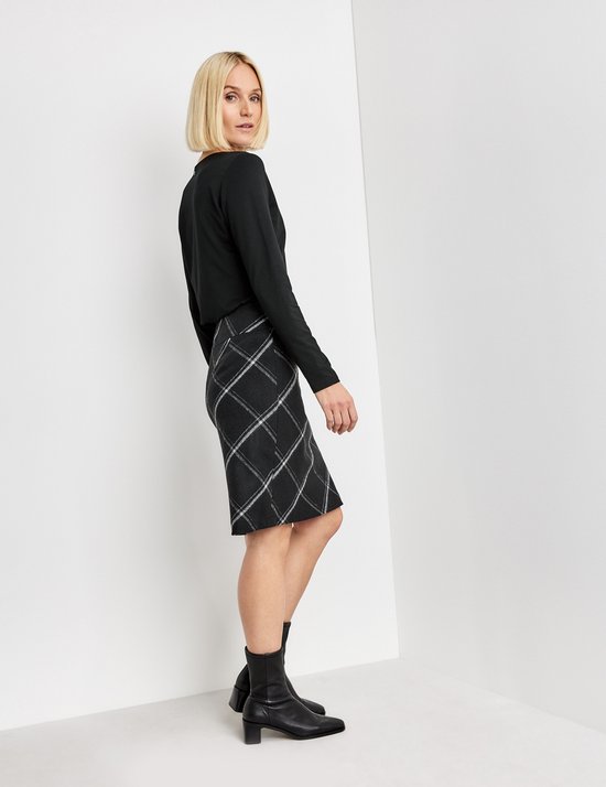 GERRY WEBER Dames Rok met diagonale ruiten Schwarz-Ivory-44 | bol