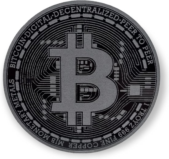 Bitcoin Bitcoin Logo Zwart Plexiglas Laser Graveren 8cm