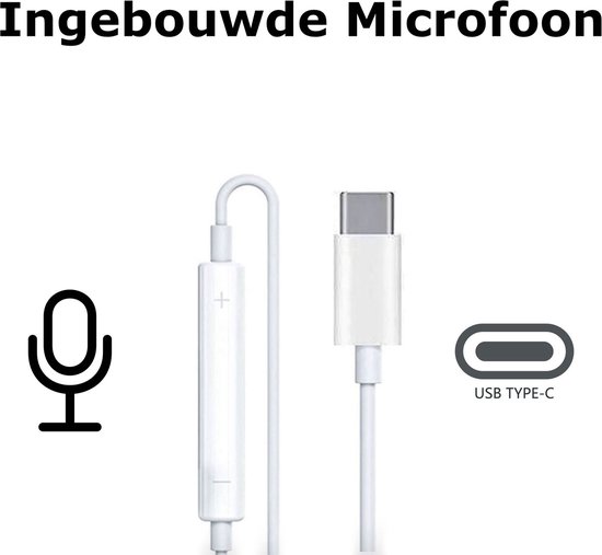 USB C Oordopjes - Oortjes met Draad en Microfoon - Voor Telefoon | bol