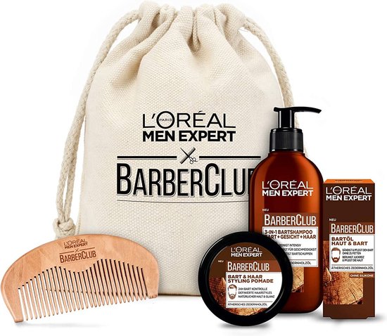 L'Oreal Men Expert Barber Club Premium Gift Set, stoffen tas met ...