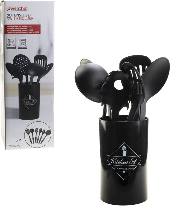 Keukengerei Design Black - Keukengerei Inclusief Houder - BPA ...