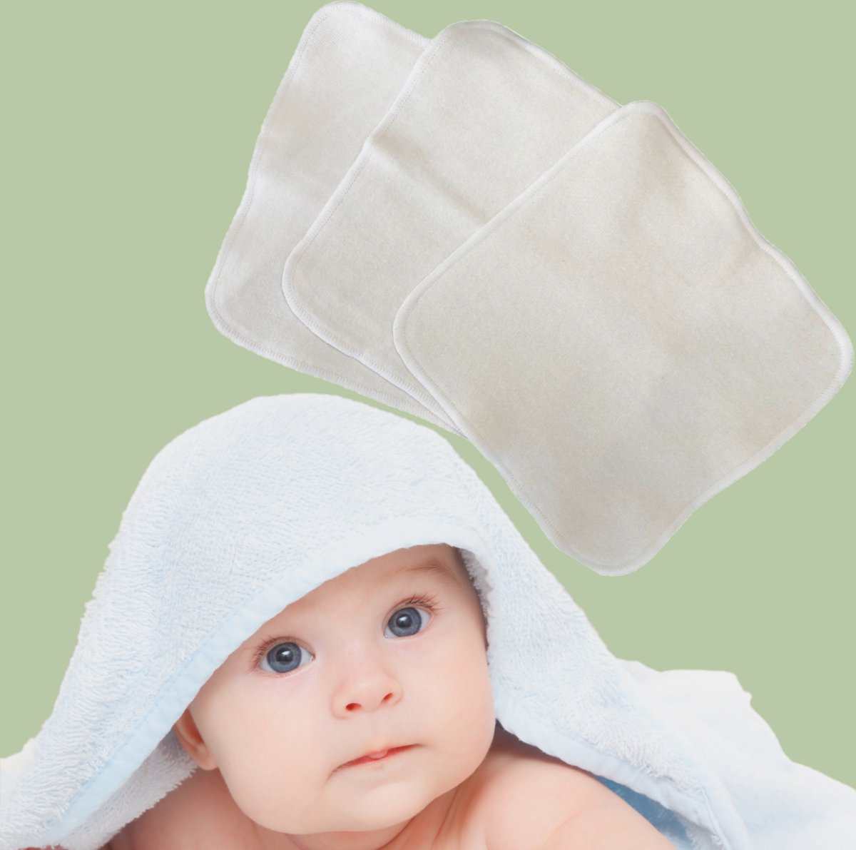 Wasbare Doekjes Baby, Handjes, Gezicht & Billen (16x22cm) Bamboe 3 ...