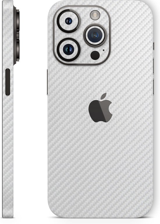 iPhone 14 Pro Max Skin Carbon Wit - 3M Sticker - Wrap | bol