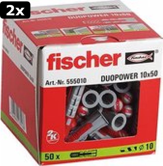 2x Fischer plug Duopower 10x50mm (Prijs per 50 stuks) | bol.com