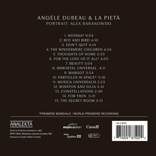 Angèle Dubeau & La Pietà - Portrait: Alex Baranowski (CD), Angele ...
