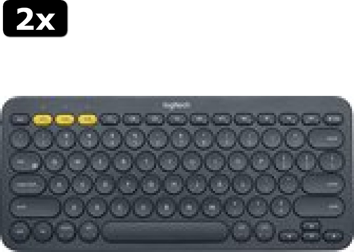 2x Logitech K380 - Draadloos Bluetooth Toetsenbord - Qwerty - Grijs | bol.com