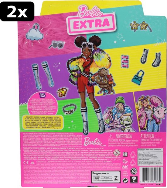 2x Barbie Extra Pop 2 Regenboogjas - Modepop | bol.com