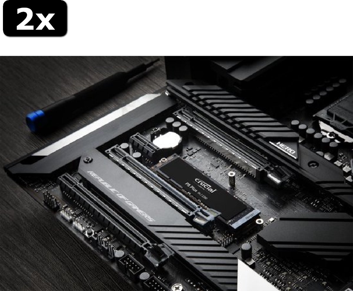 2x Interne SSD-schijf - CRUCIAL - P5 Plus - 1TB - PCI Express 4.0 x4 ...