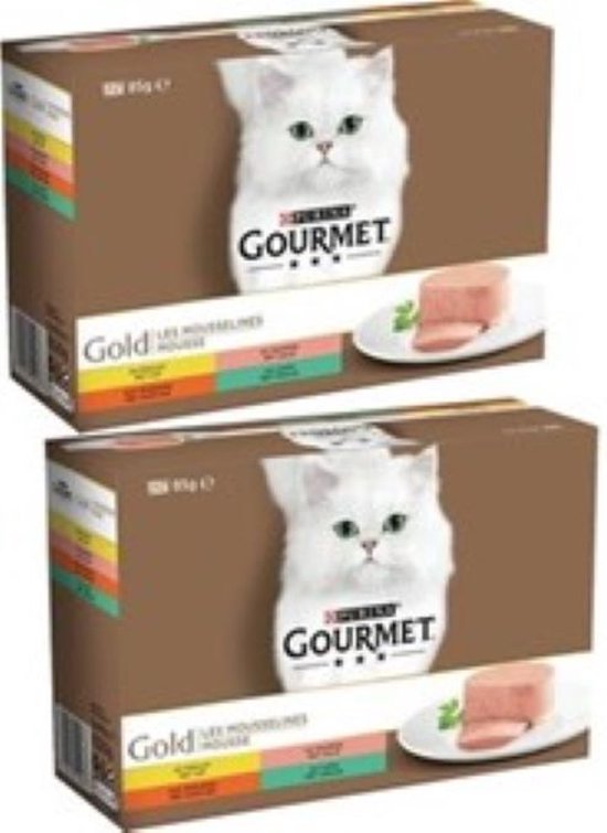 2x Gourmet Gold - Mousse Mix Multipack - Kattenvoer - 12x85g | bol