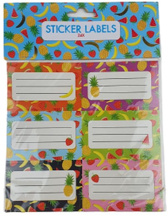 Sticker labels fruit design - Multicolor - Papier - 7,5 x 4,5 cm - 24 ...