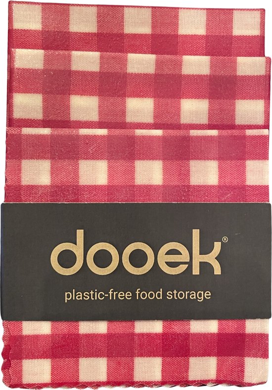 Bijenwas Doeken (Bijenwas Wraps)- Dooek – Ruit Rood 3-pak 20 cm – 25 cm ...