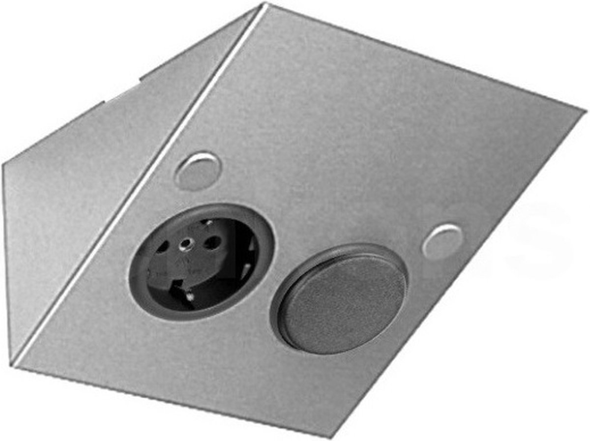 Onderbouw stekkerdoos met schakelaar RVS Thebo | bol.com