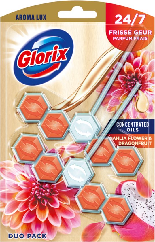 Glorix Aroma Lux WC Blok Dahlia Flower & Dragonfruit 2 stuks | bol.com