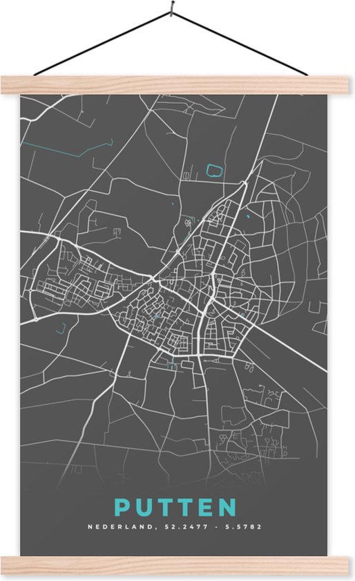 Posterhanger incl. Poster - Schoolplaat - Putten - Stadskaart - Kaart ...