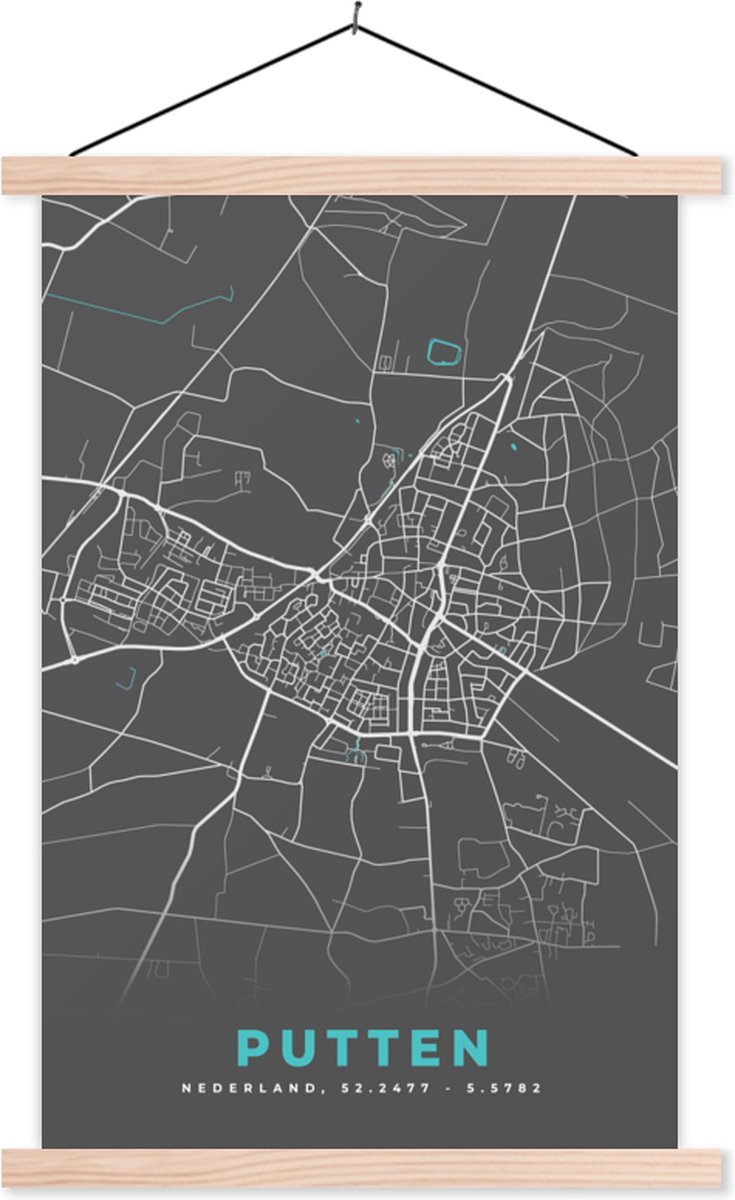 Posterhanger incl. Poster - Schoolplaat - Putten - Stadskaart - Kaart ...