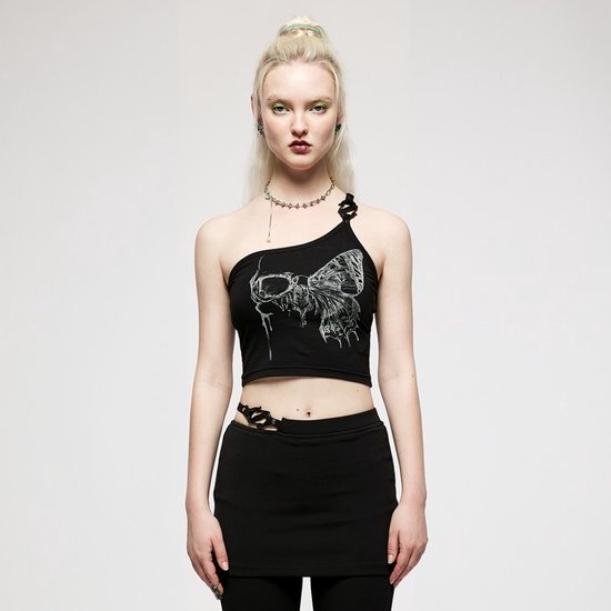 Punk Rave Crop top -XL/XXL- Butterfly Effect Zwart | bol.com