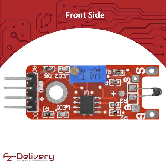 AZDelivery 3 x KY-028 Thermistor TemperatuurSensor compatibel met ...