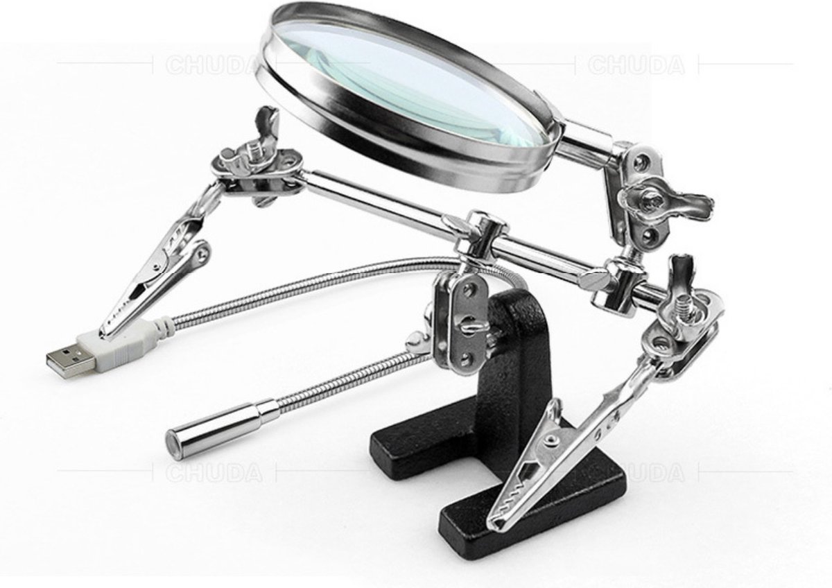 Derde hand - Derde hand met vergrootglas - Vergrootglas met klemmen ...