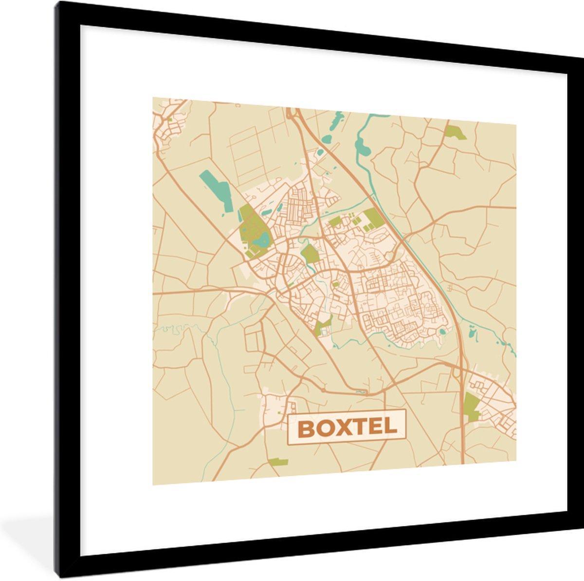 Fotolijst incl. Poster - Boxtel - Plattegrond - Kaart - Stadskaart ...