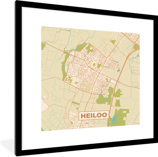 Fotolijst incl. Poster - Stadskaart - Kaart - Plattegrond - Heiloo ...