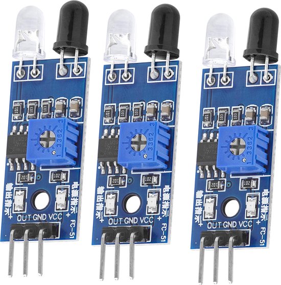 AZDelivery 3 x IR-Infraroodmodule voor Obstakeldetectieafstandssensor compatibel met... | bol