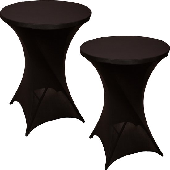 Statafelrok Zwart x 2 – ∅80-85 x 110 cm – Statafelhoes Stretch 2 Stuks – Tafelhoezen... | bol.com