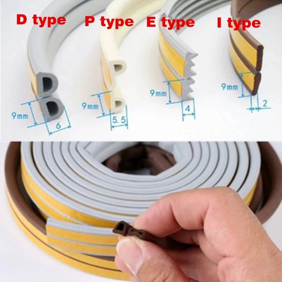 Tochtband 10 Meter - Zelfklevend - Tochtrol - Tochtstrip - Tochtwering ...