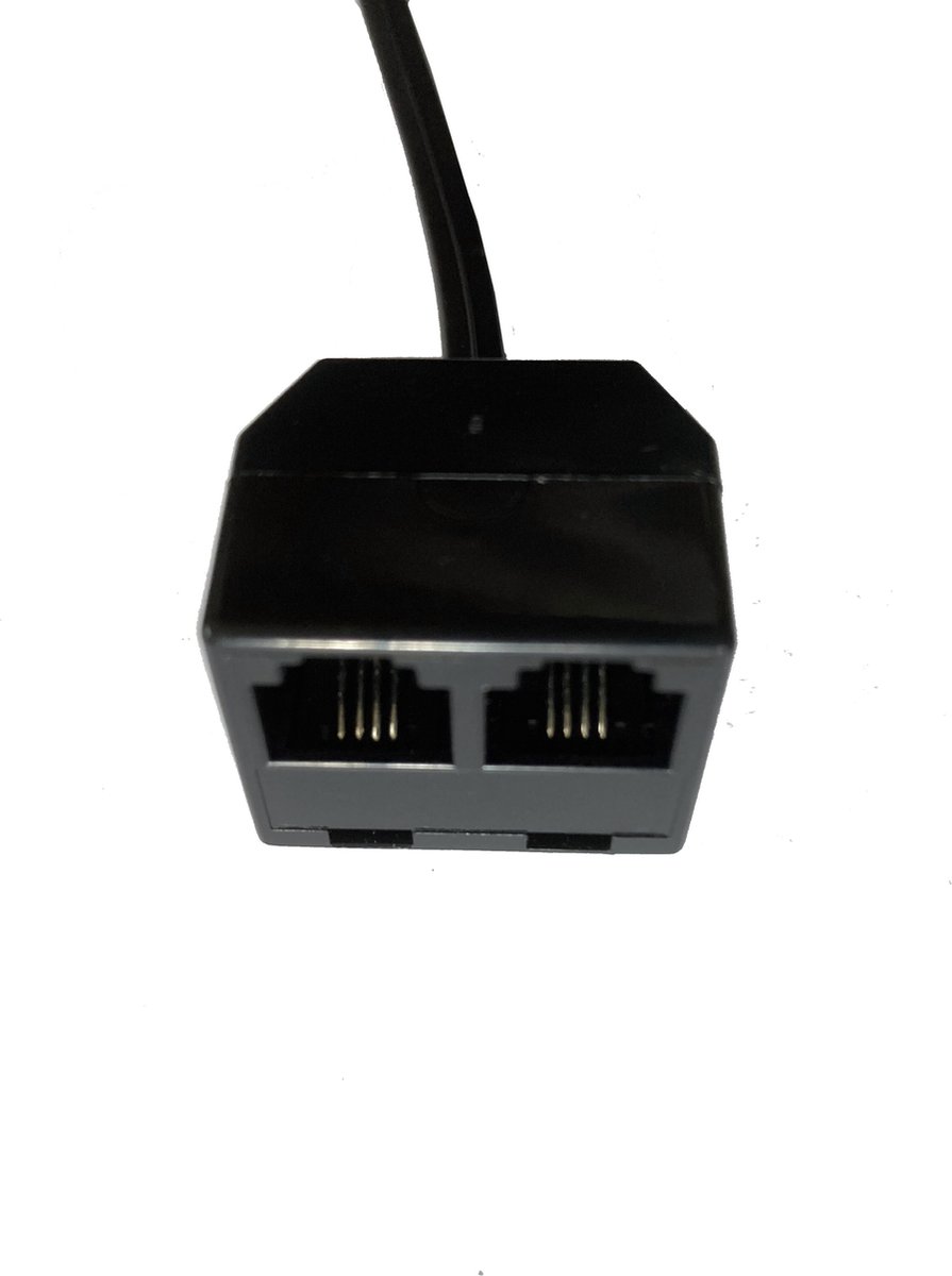 Telefoon-VERDEELSTEKKER 2-voudig 4-polig 6P4C RJ11 met kort kabeltje ...