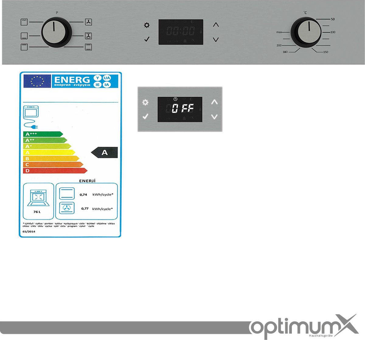Optimum X - 6090 - Inbouw oven - Hetelucht - Grill -Digitaal timer ...