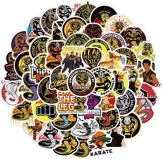 Cobra Kai Stickers - Stickers Kinderen - set 50 stuks - Laptop Stickers ...