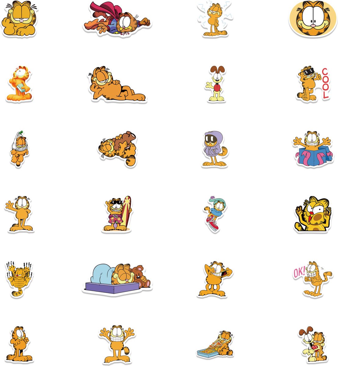 Garfield Stickers - set 50 stuks - Laptop Stickers - Stickervellen ...
