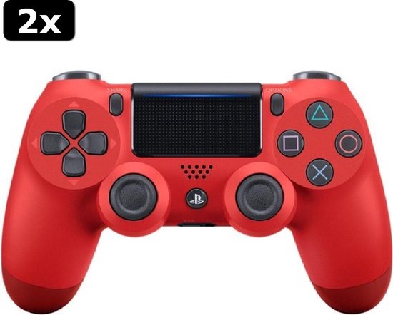2 manettes Sony Dual Shock 4 V2 - PS4 - Rouge | bol