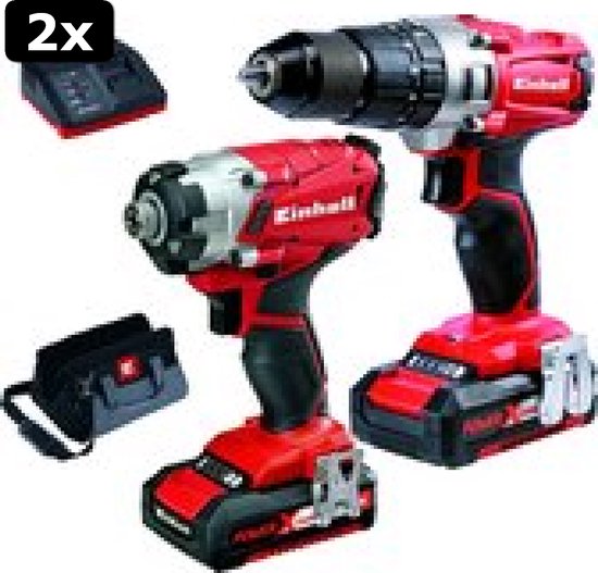 2x Einhell Accu Power Tool Kit 18V/2x 2.0 Ah (Accu Klopboormachine ...