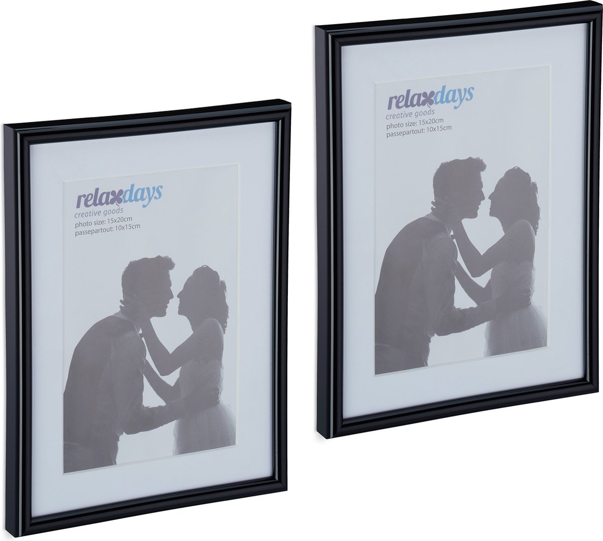 Relaxdays 2x cadre photo 15x20 cm - passe partout - cadre photo - cadre ...