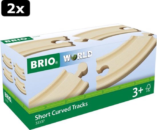 2x BRIO Gebogen korte rails - 33337 | bol.com