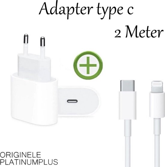iPhone oplader met 2 Meter iPhone Oplader Kabel 20W USB-C | bol