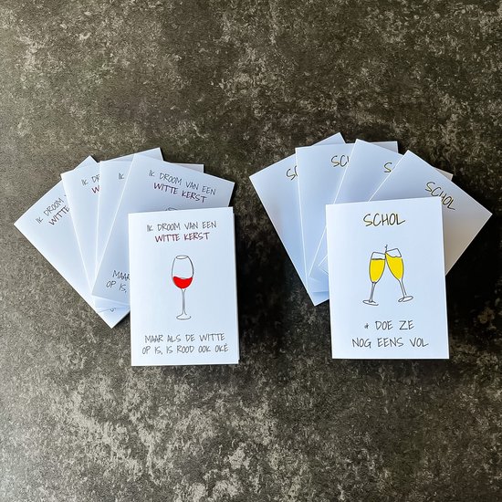 Set 10 kerstkaarten en nieuwjaarskaarten - 10 grappige en originele wenskaarten met... | bol