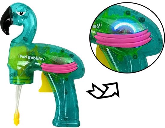 Bellenblaas pistool - flamingo - met 2 flesjes vloeistof - blauw | bol.com