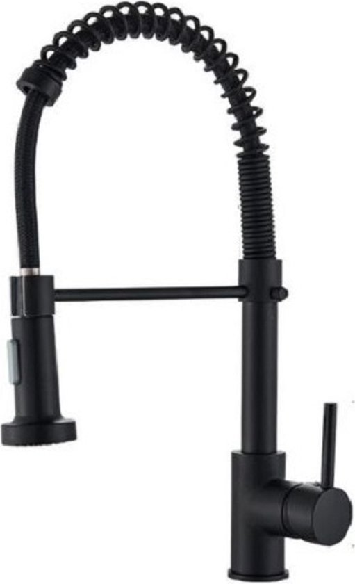 Mevanta Keukenkraan Mat Zwart Uittrekbaar Rozin - Kraan Keuken - Mengkraan Met... | bol.com