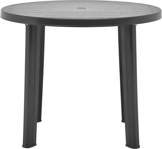 vidaXL Tuintafel 89 cm kunststof antraciet | bol