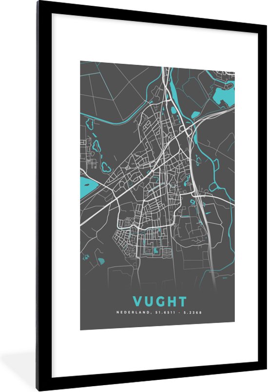 Fotolijst incl. Poster - Vught - Stadskaart - Kaart - Plattegrond ...