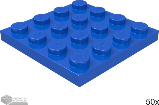 LEGO Plaat 4x4, 3031 Blauw 50 stuks | bol.com