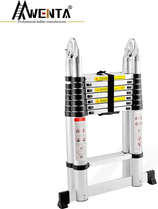WENTA Telescopische ladder - Dubbele ladder - Vouwladder - Trapladder ...