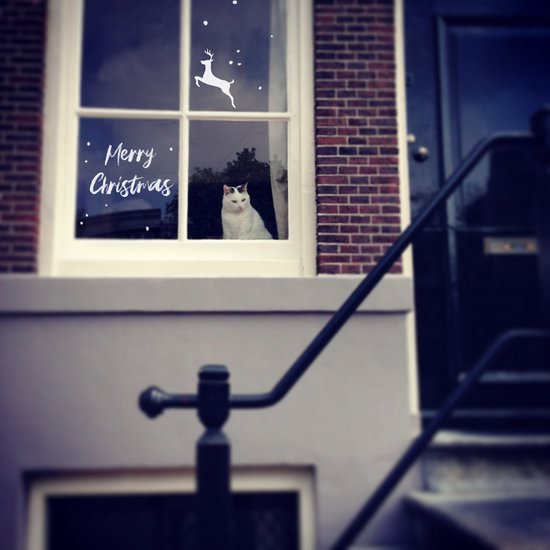 Kerst Raam Sticker - Hert | bol
