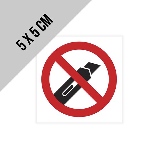 Stickers | Pictogram | Geen breekmes gebruiken | Niet snijden ...